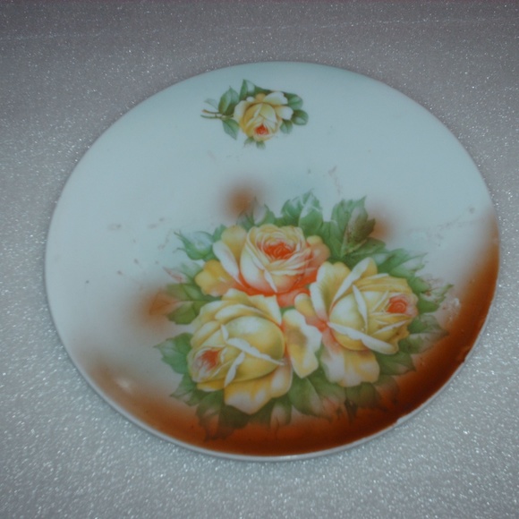 Accents | Vintage Handpainted Yellow Roses Porcelain Plate | Poshmark